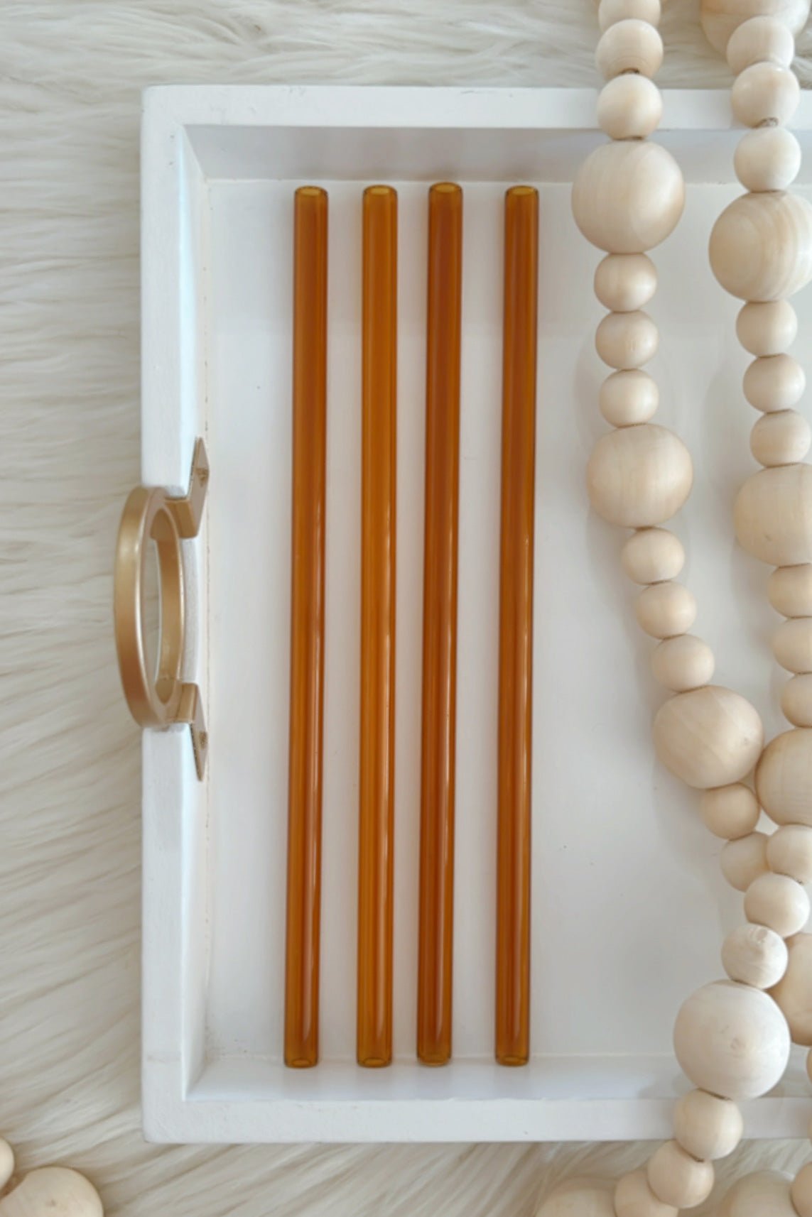 Amber Straight Glass Straw